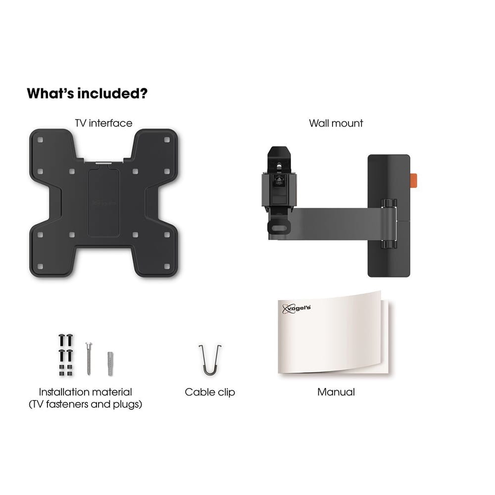 Vogel WALL3125B Single Arm Wall Bracket in Black